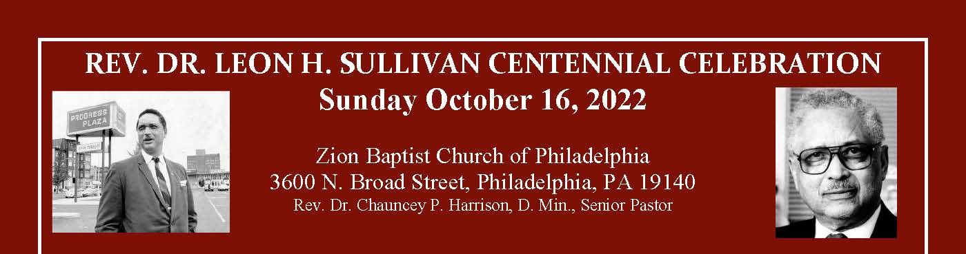 Rev. Dr. Leon H. Sullivan Centennial Celebration | Missio Seminary